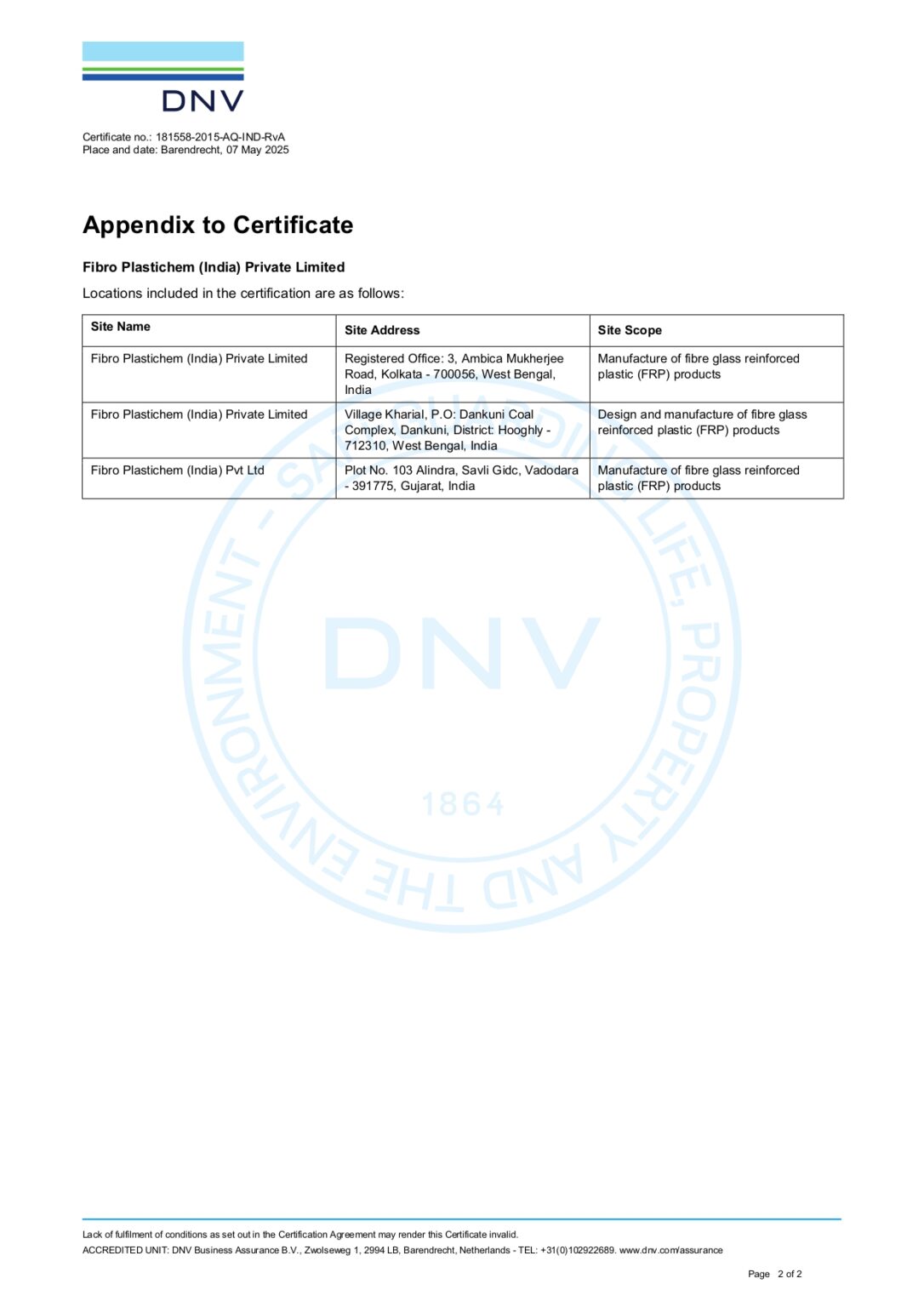 Certification & Standards – Fibro Plastichem